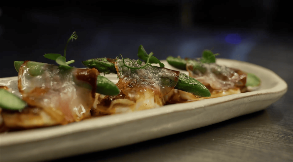 Salmonete sin espinas con velo de papada ibérica - Grup Olive Slow Foods